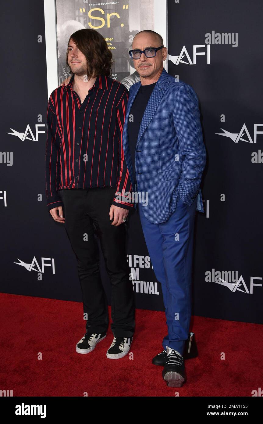 Robert Downey Jr., left, and Indio Falconer Downey attend the premiere ...