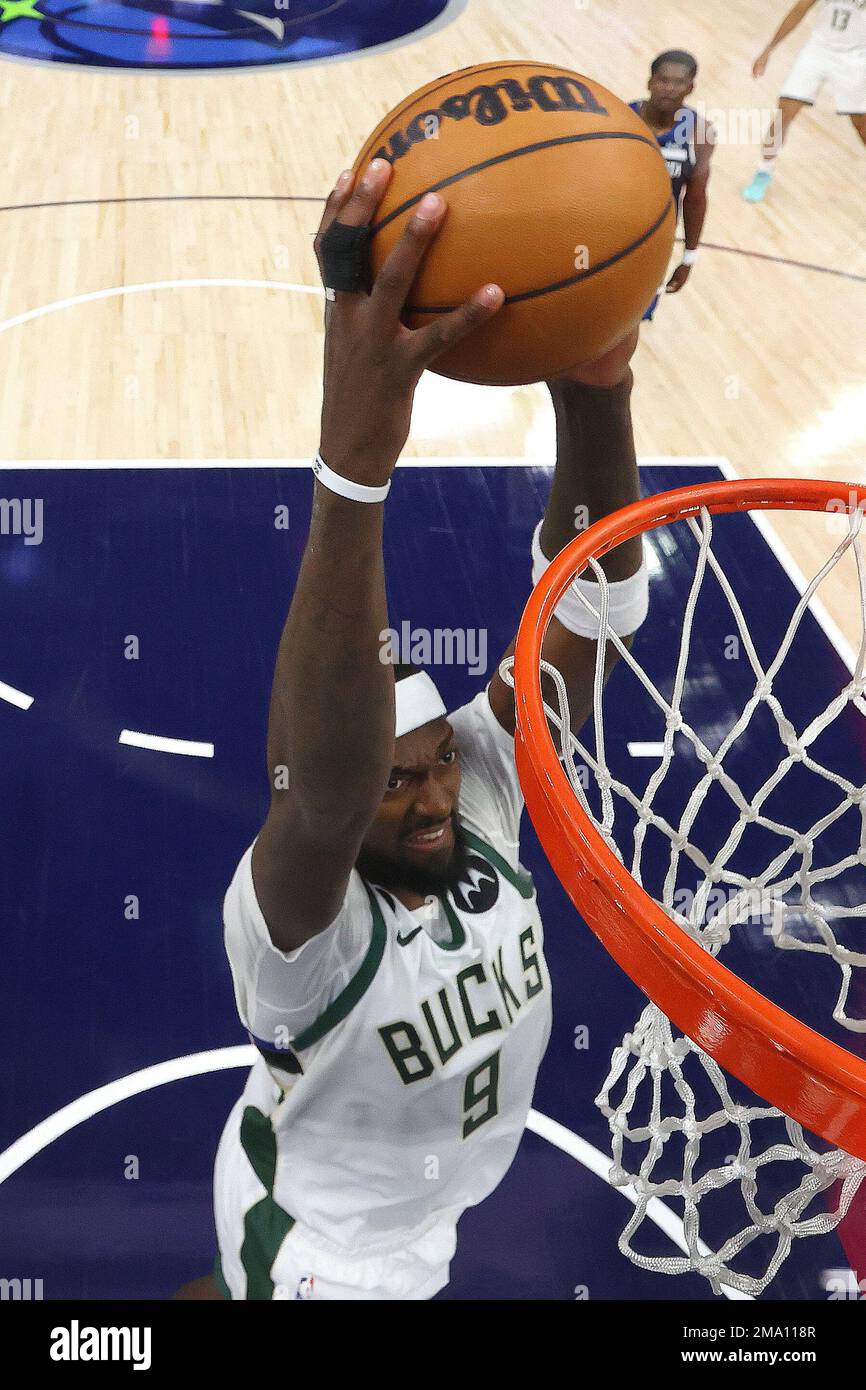 Milwaukee Bucks forward Bobby Portis (9) dunks during the second half ...