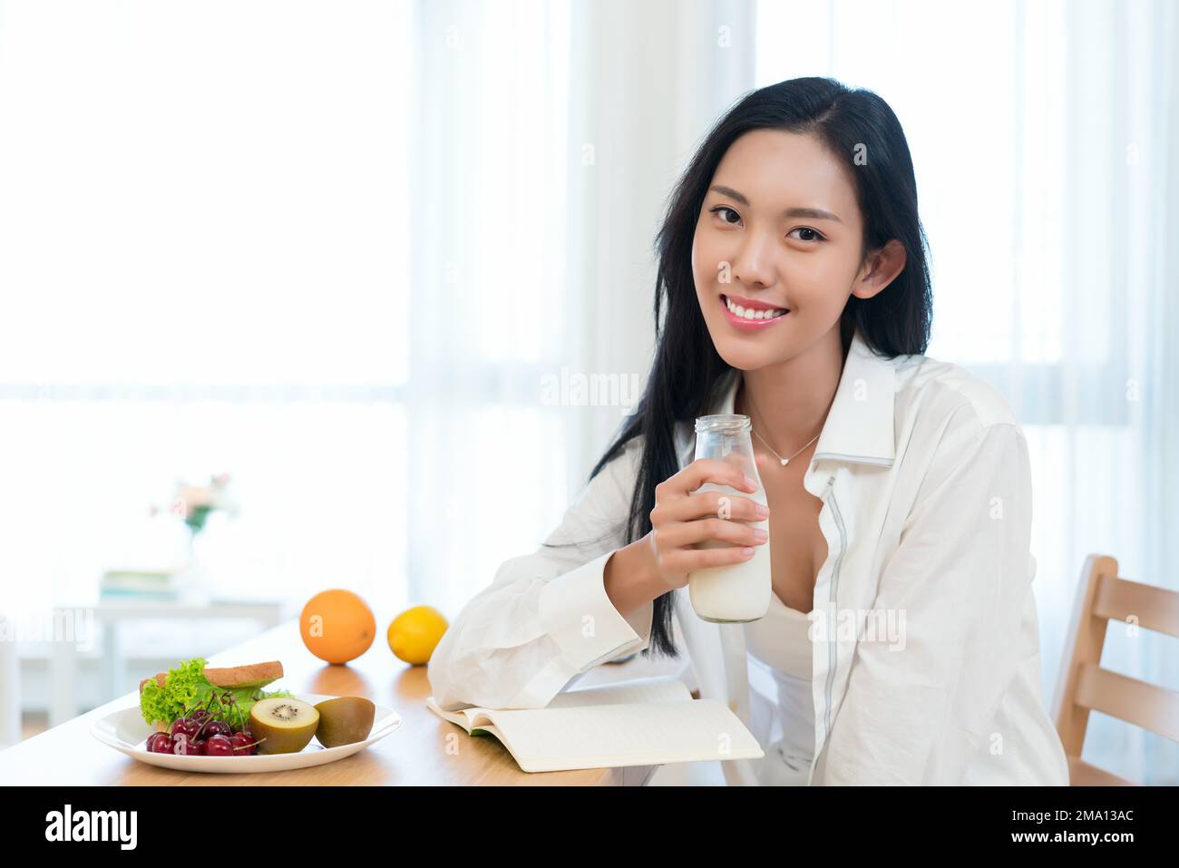 A young girl of healthy living Stock Photo - Alamy