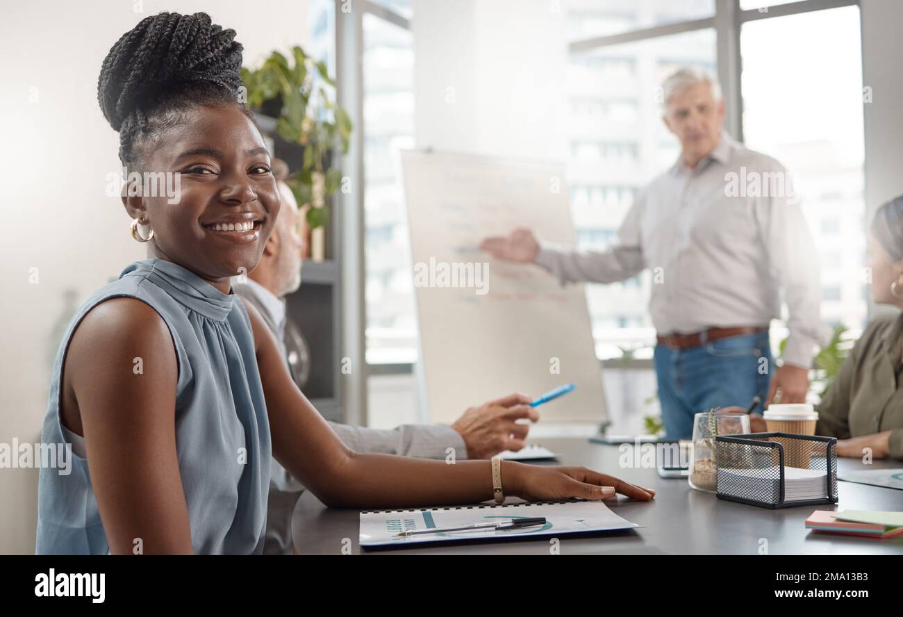 Were all here to make a difference. a young businesswoman in a meeting ...