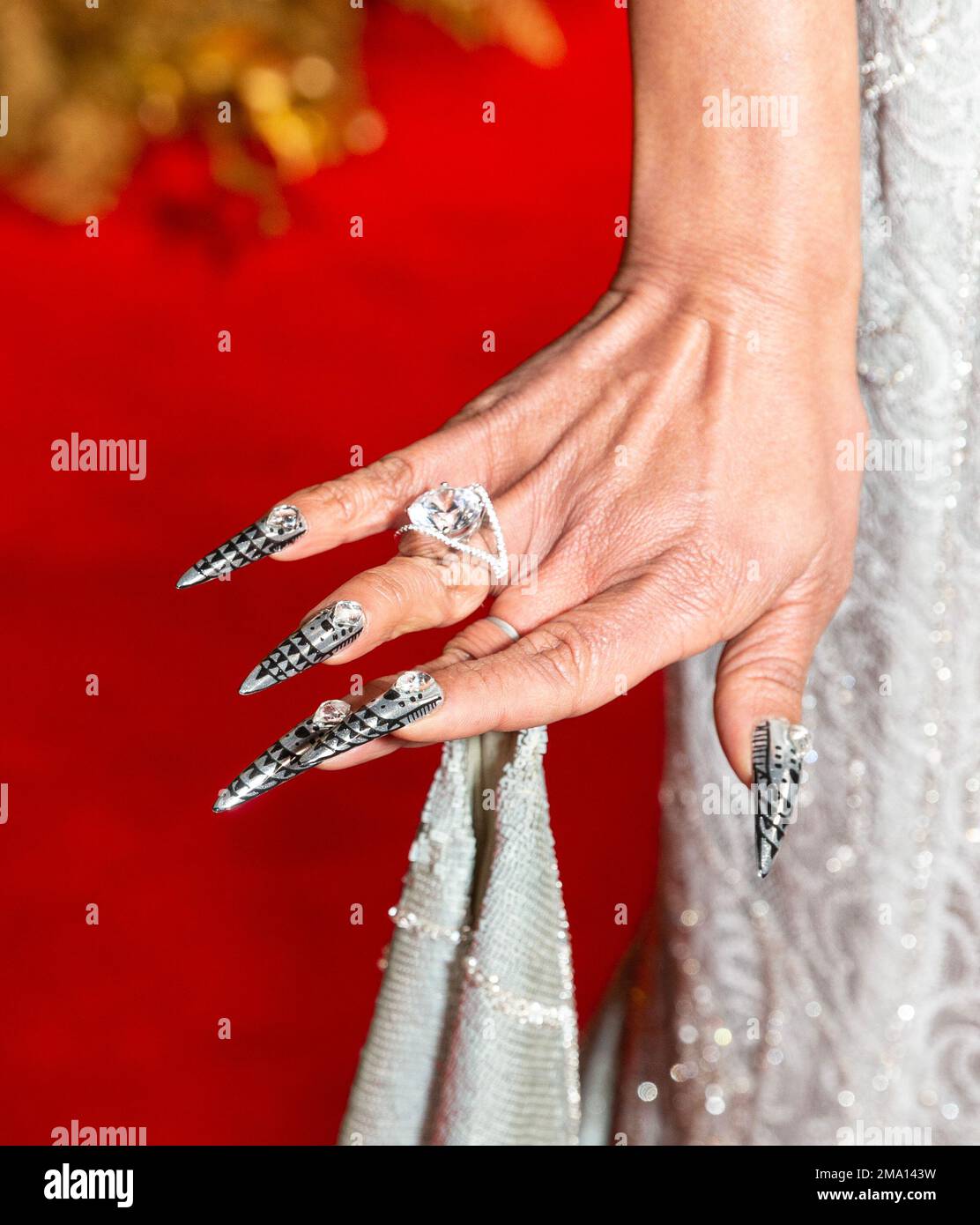 Lynn Ban wearing dress by Atelier Versace (nails detail) attends launch ...