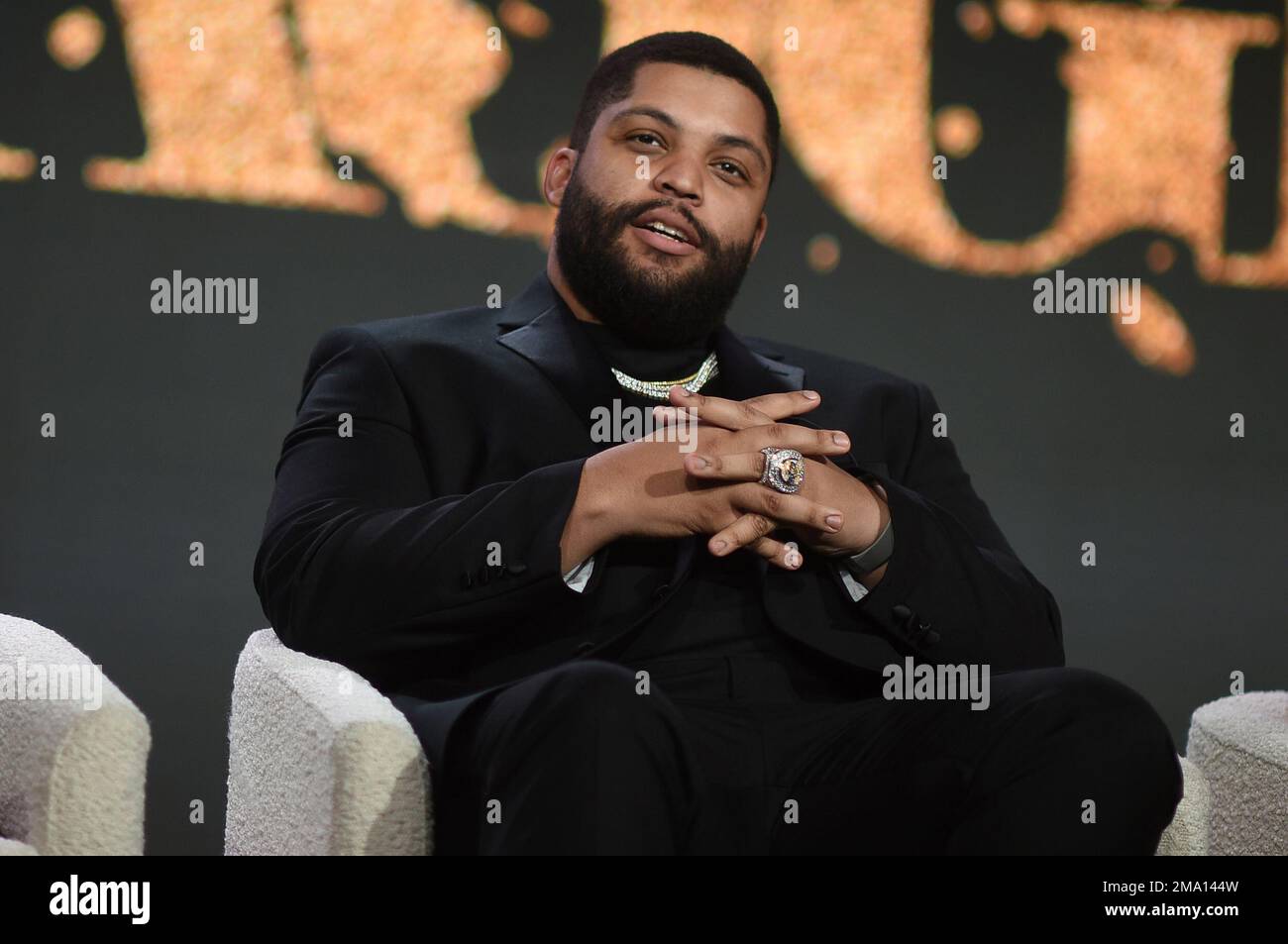 O'Shea Jackson Jr. participates in the Apple TV "Swagger"panel during ...