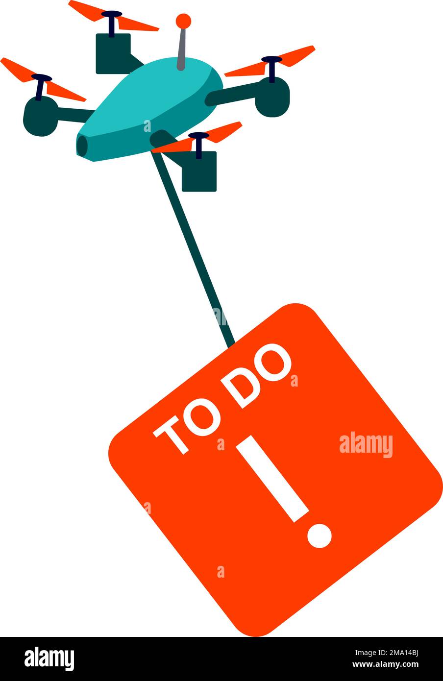 Deadline and time management business concept vector. Flying quadcopter ...