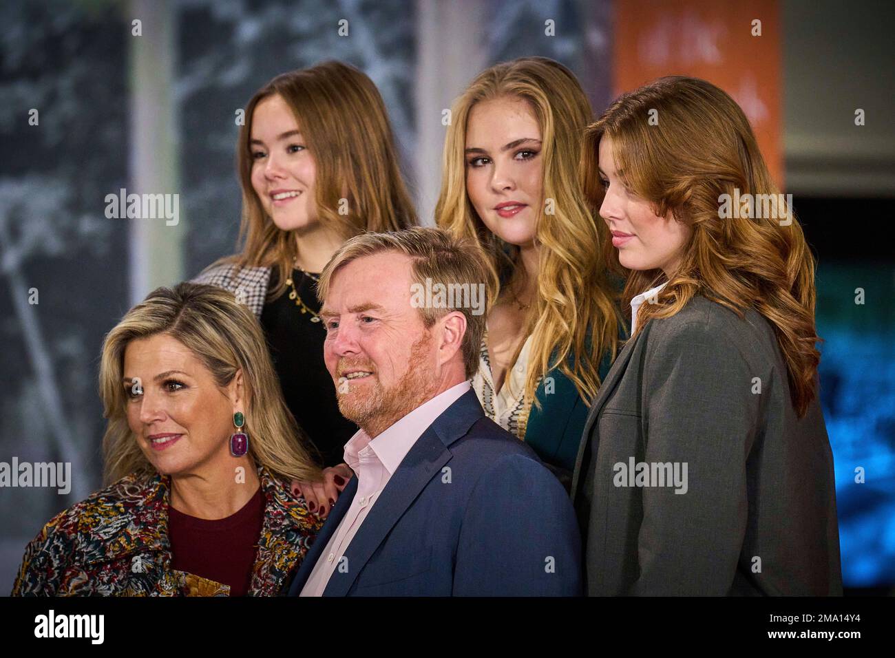 Dutch King Willem-Alexander and Queen Maxima, bottom left, left, pose ...
