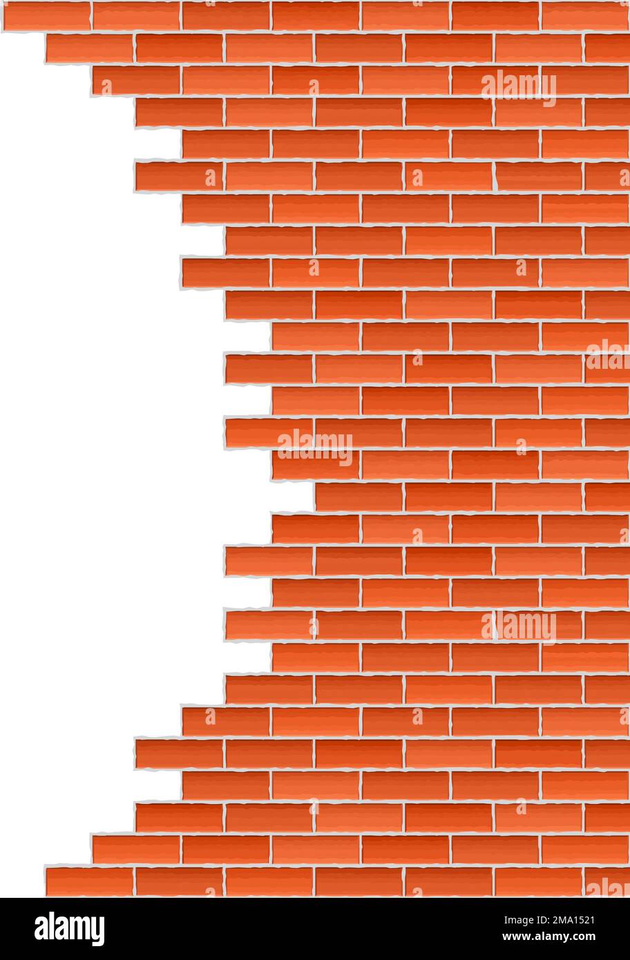 Broken brick wall, vector eps10 illustration Stock Vector Image & Art ...