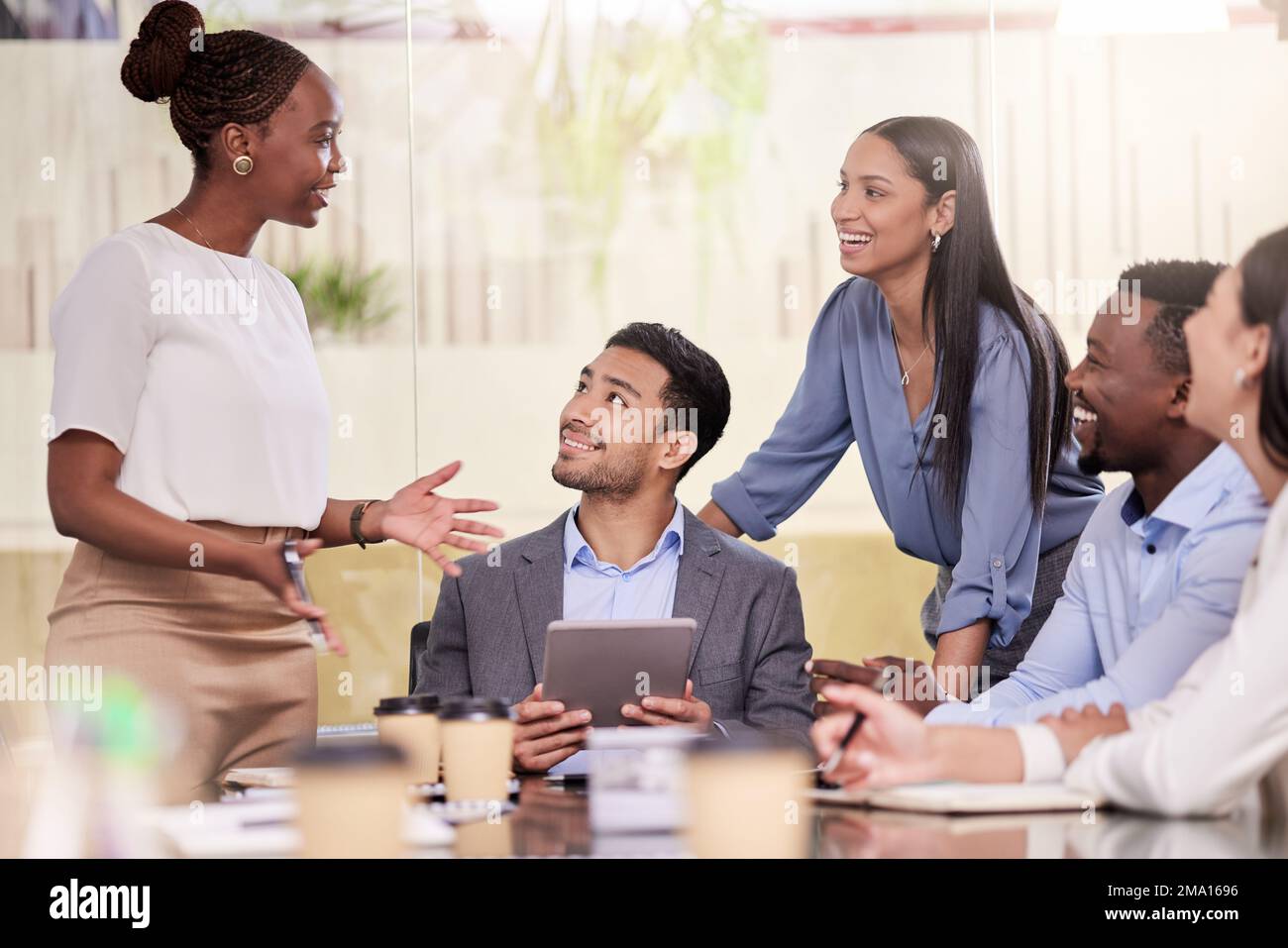 I cant wait to hear what you come up with. a group of coworkers using a ...
