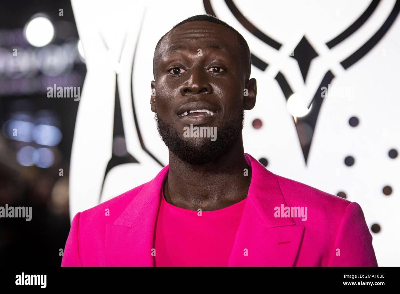 Stormzy poses for photographers upon arrival for the premiere of the ...