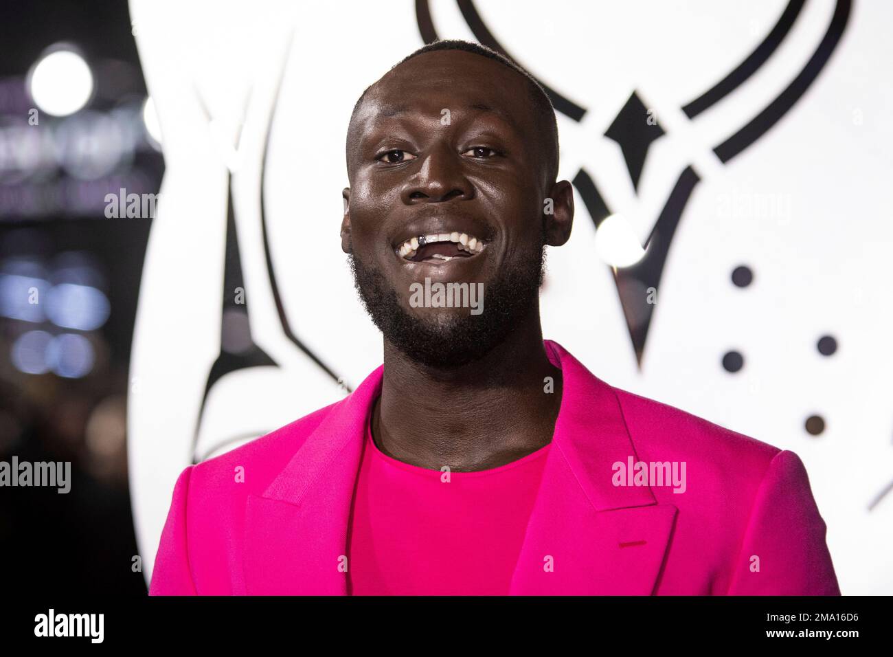Stormzy poses for photographers upon arrival for the premiere of the ...