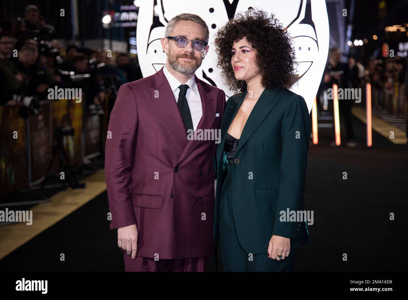 Martin Freeman and Rachel Mariam pose for photographers upon arrival ...