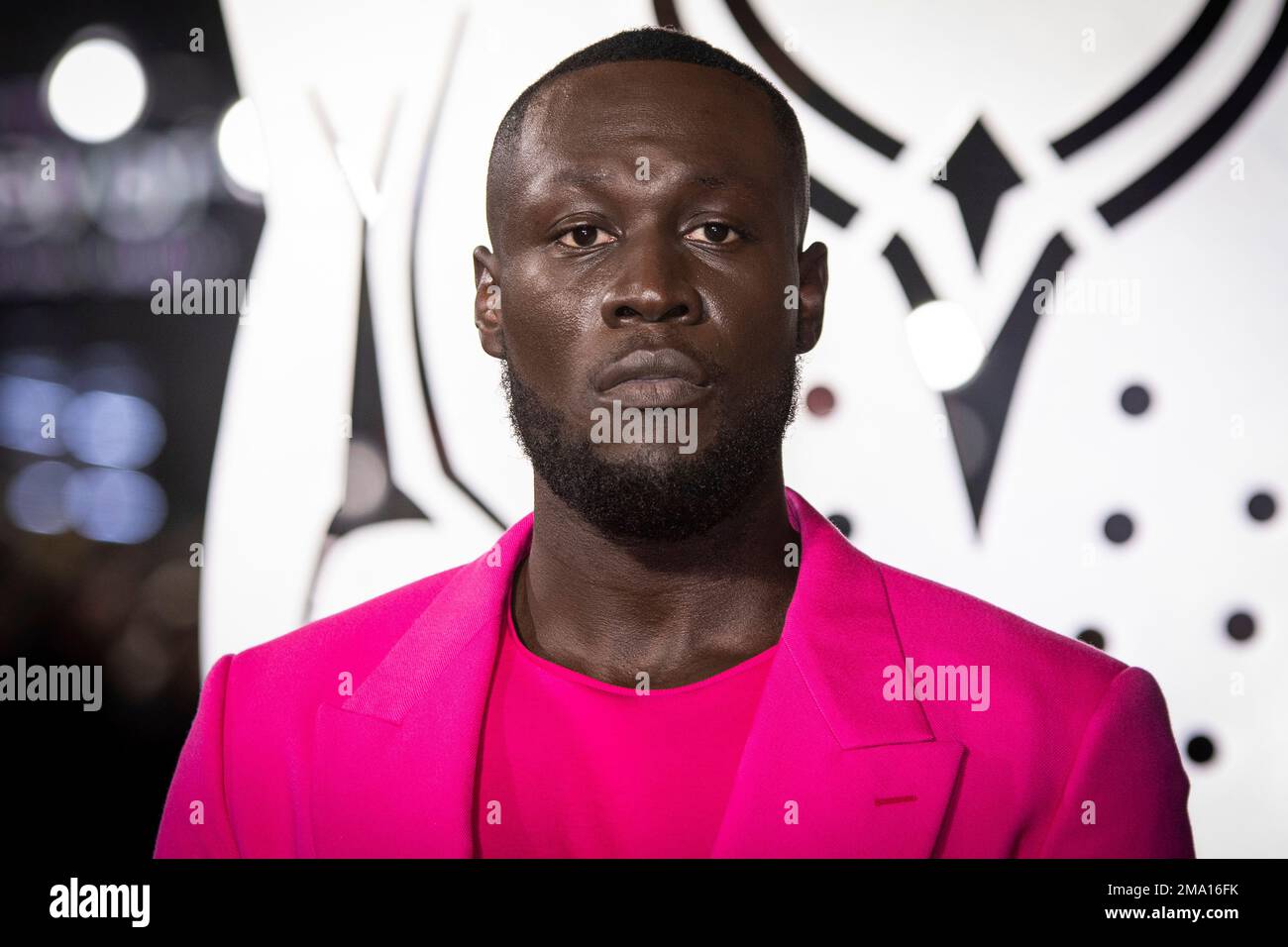 Stormzy poses for photographers upon arrival for the premiere of the ...