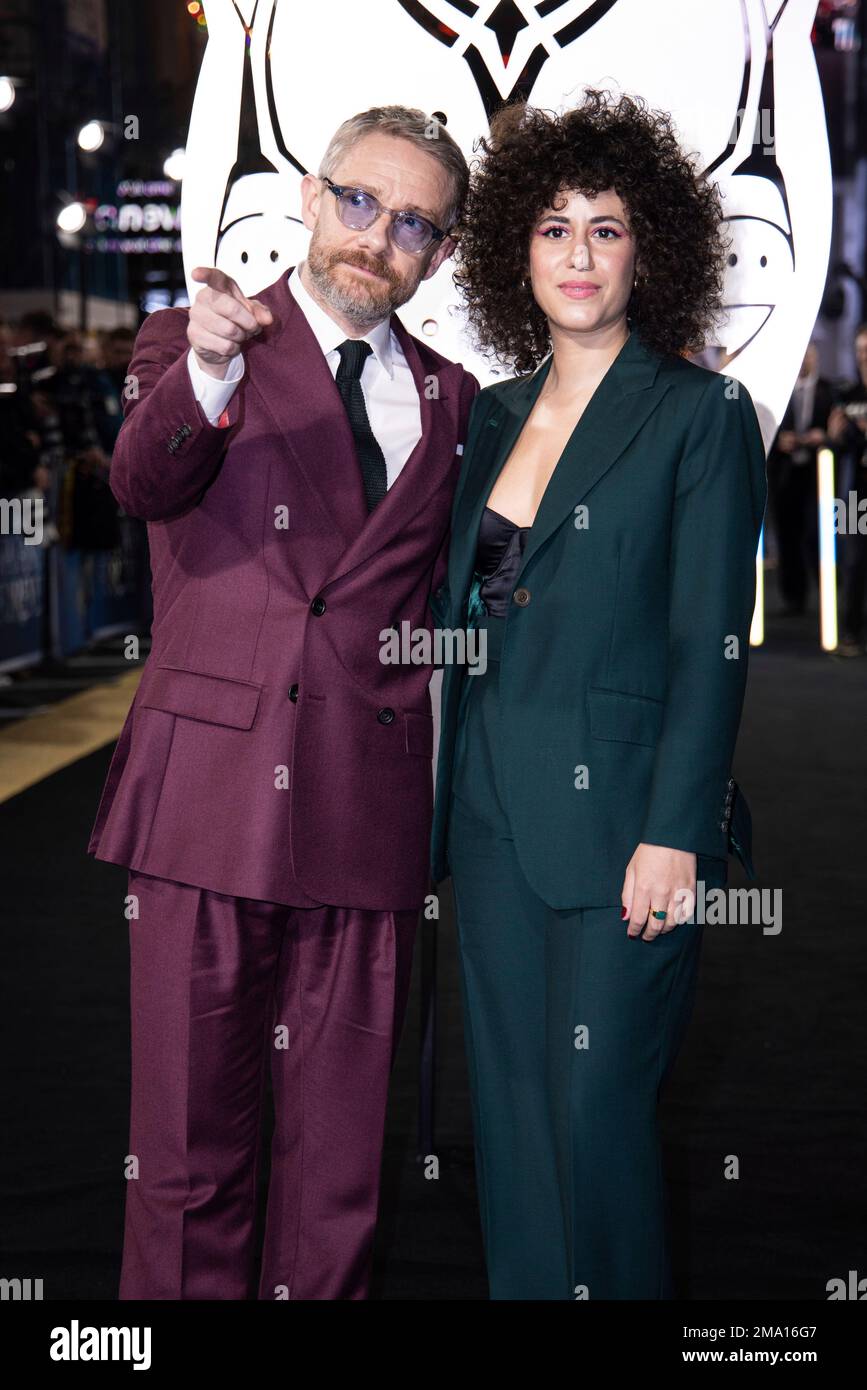 Martin Freeman and Rachel Mariam pose for photographers upon arrival ...
