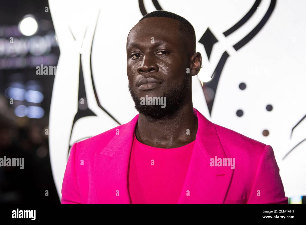 Stormzy poses for photographers upon arrival for the premiere of the ...