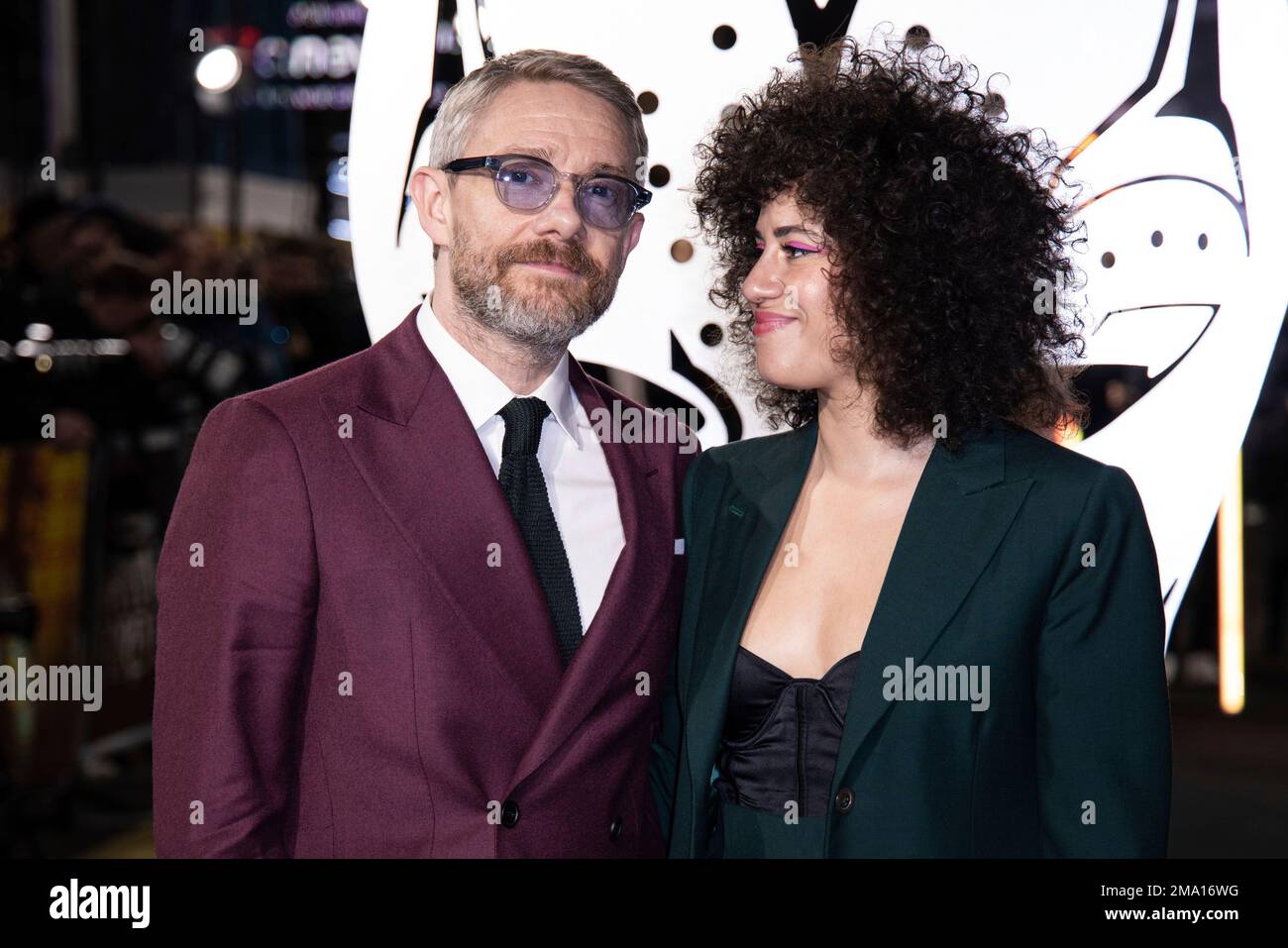 Martin Freeman and Rachel Mariam pose for photographers upon arrival ...
