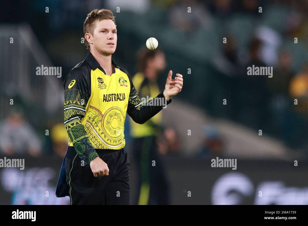 Australia's Adam Zampa prepares to bowl during the T20 World Cup ...