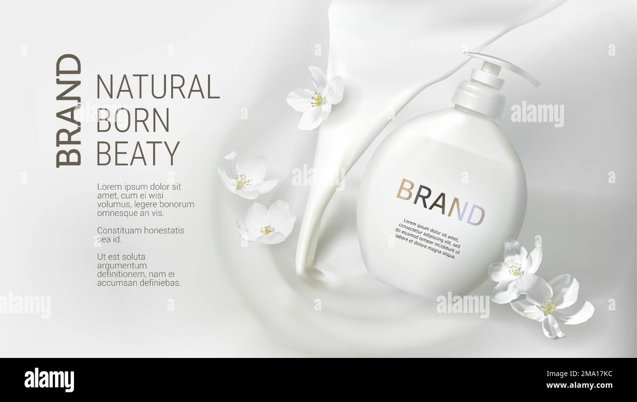 Bottle cosmetic on white Stock Vector Images - Alamy