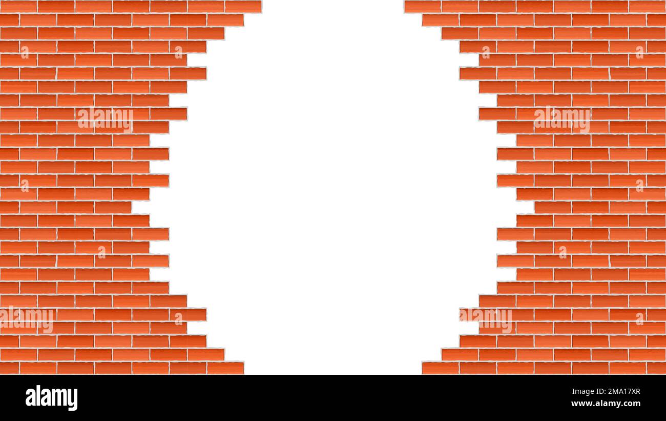 Broken brick wall, vector eps10 illustration Stock Vector Image & Art ...