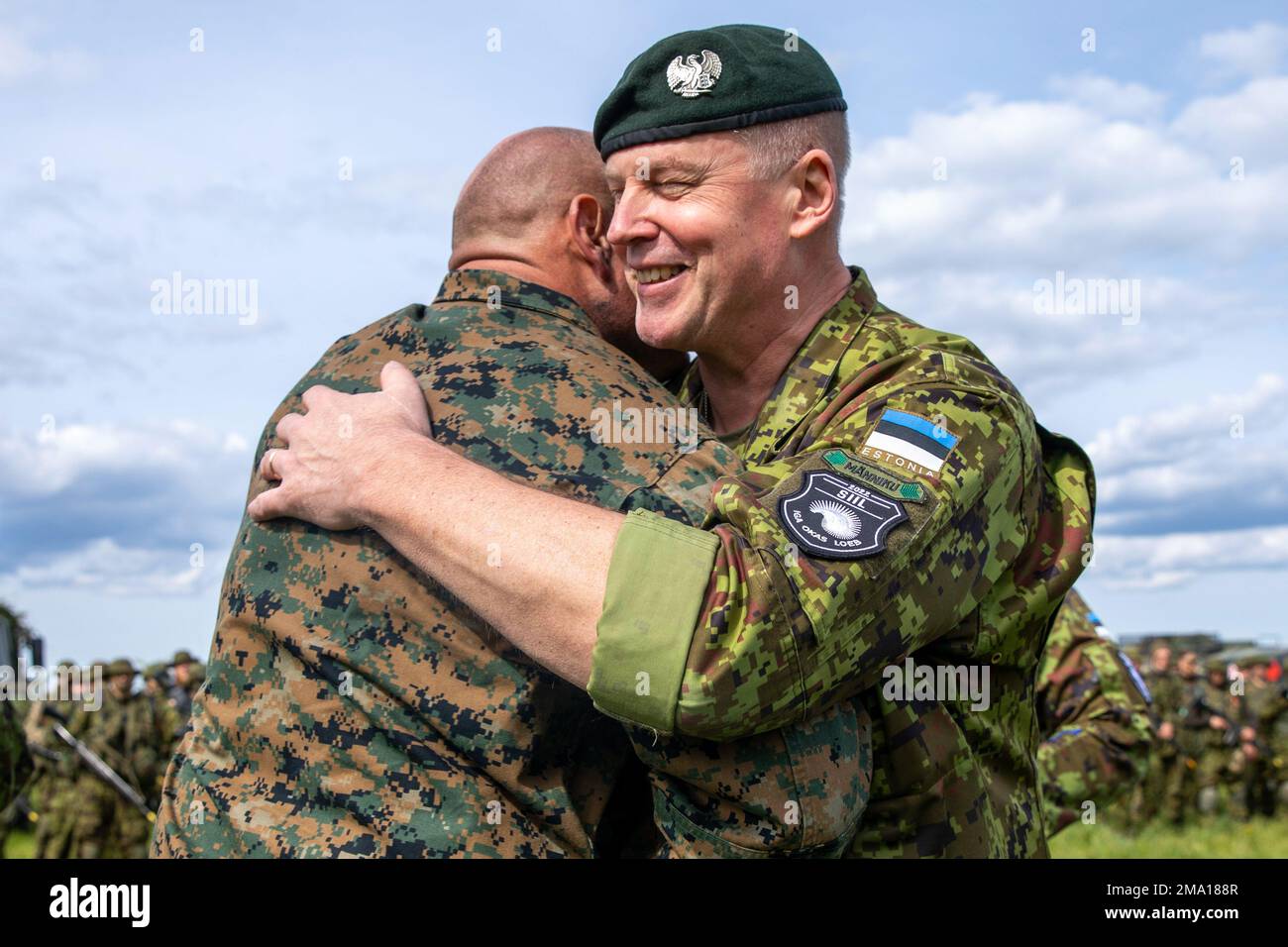 U.S. Marine Corps Lt. Col. Ryan Cohen, left, commanding officer of ...