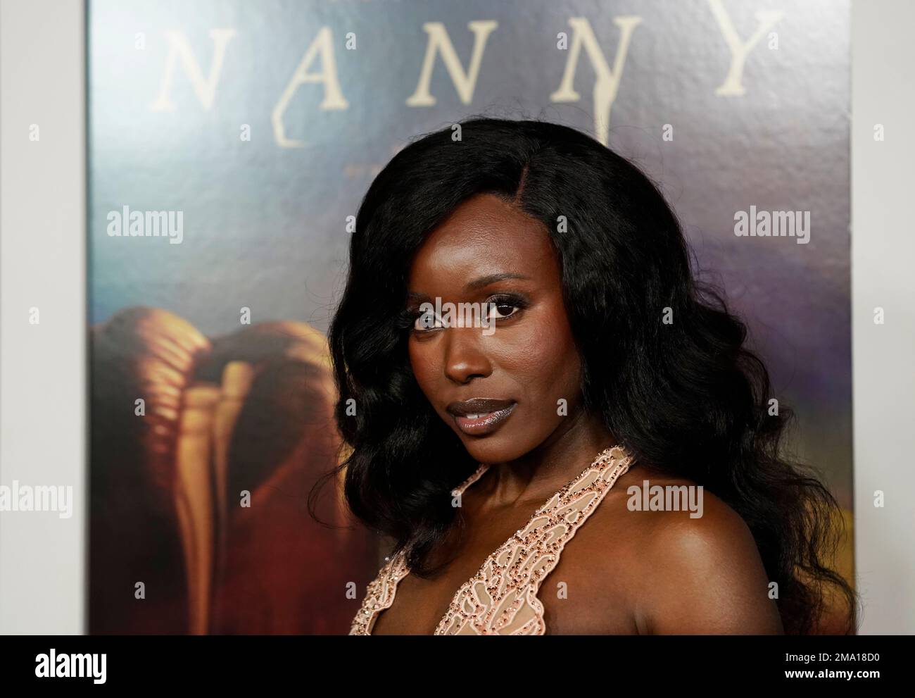 Anna Diop, a cast member in "Nanny," poses at the premiere of the film ...