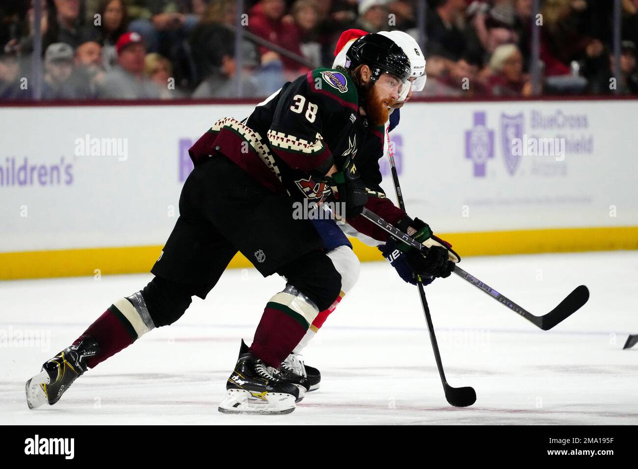 Arizona Coyotes center Liam O'Brien (38) battles with Florida Panthers ...