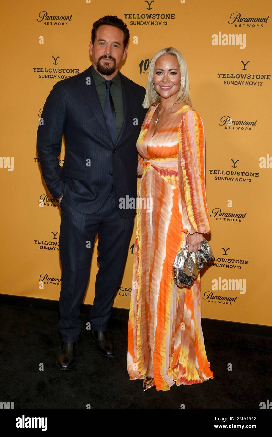 Actor Cole Hauser, left, and his wife Cynthia Daniel, right, attend the ...
