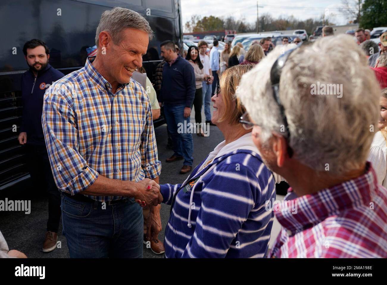 Tennessee Gov. Bill Lee campaigns Thursday, Nov. 3, 2022, in Crossville ...