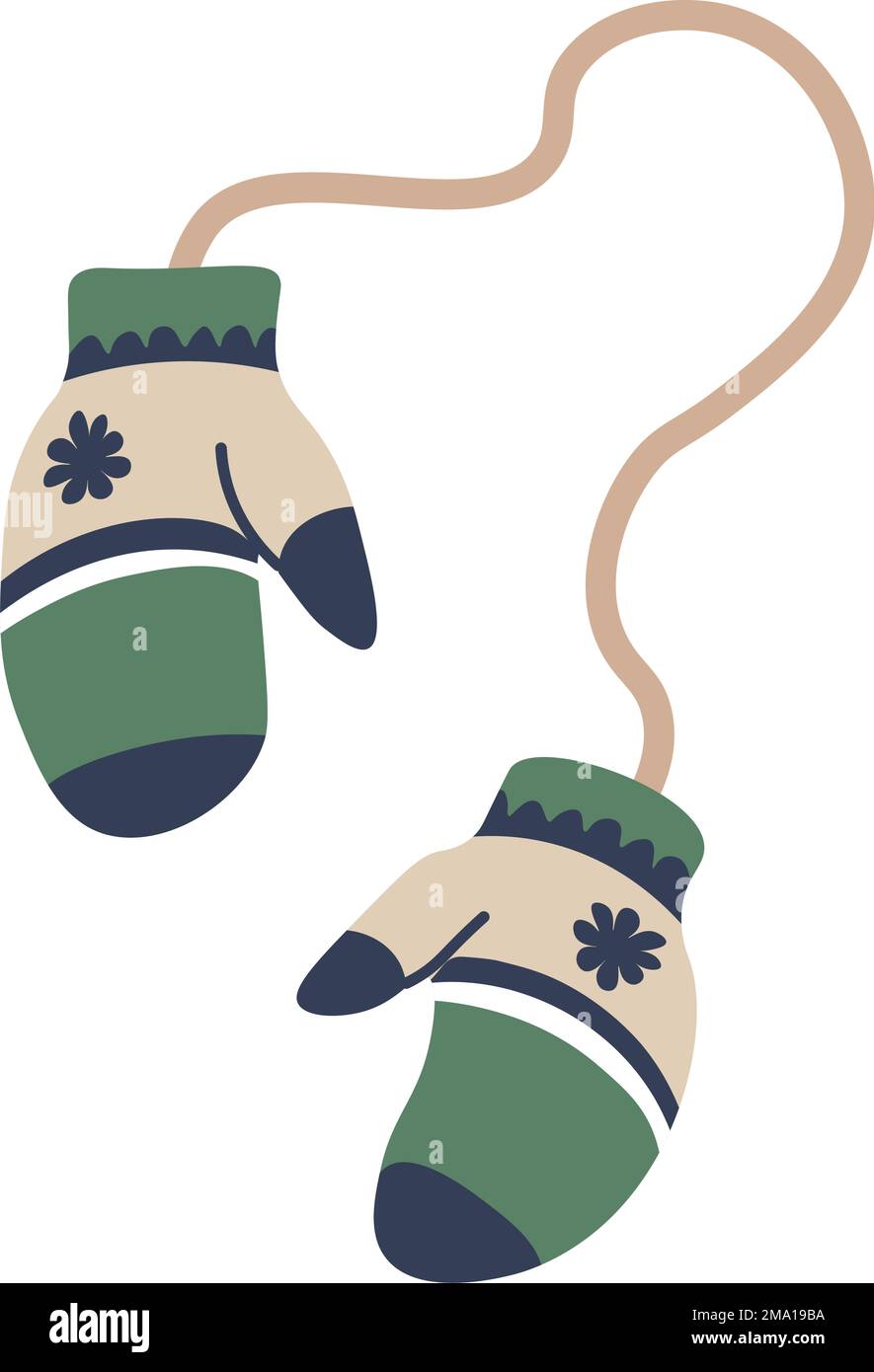 Children mittens string Stock Vector Images - Alamy
