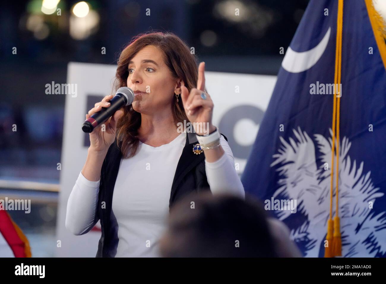 U.S. Rep. Nancy Mace, R-S.C., speaks at a campaign event featuring former U.S. Rep. Tulsi ...