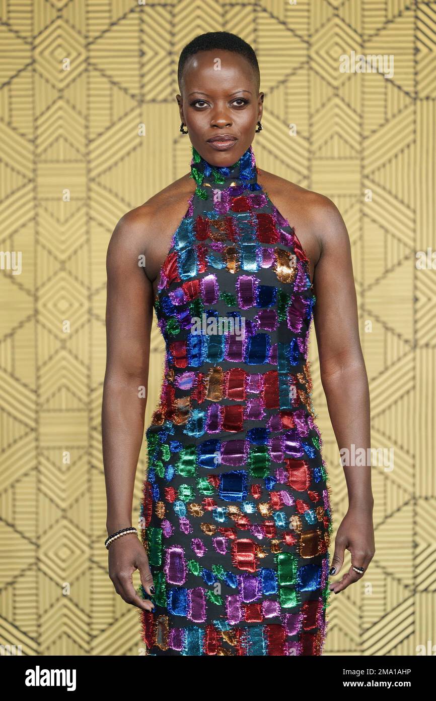 Florence Kasumba poses for photographers upon arrival for the premiere ...