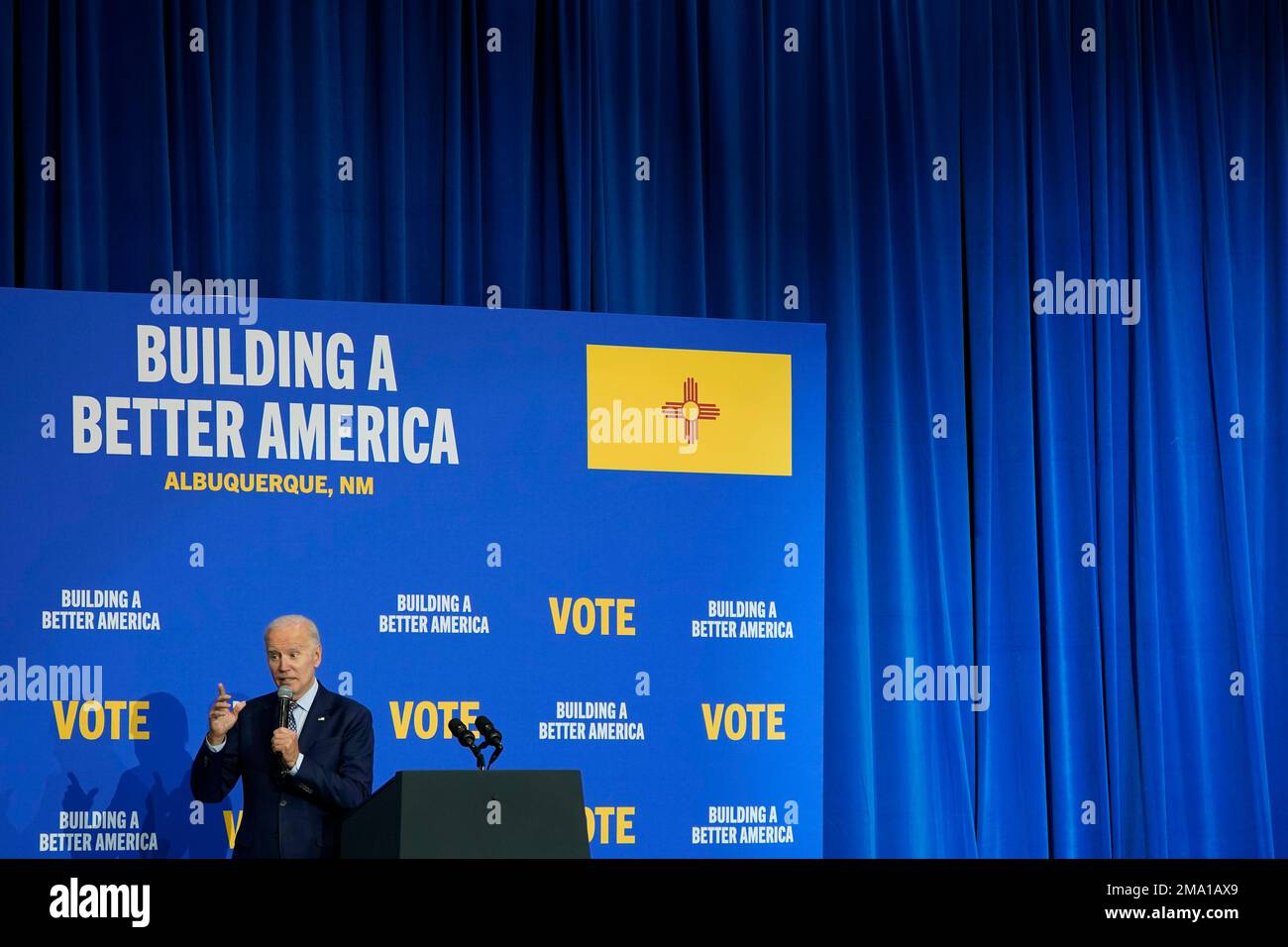 President Joe Biden speaks at a campaign rally in support of New Mexico ...
