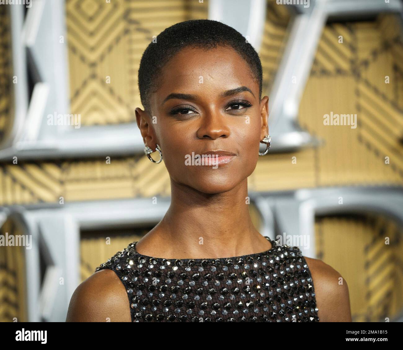 Letitia Wright poses for photographers upon arrival for the premiere of ...