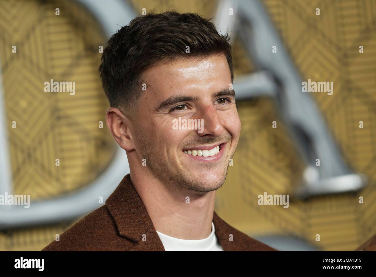 Mason Mount poses for photographers upon arrival for the premiere of ...