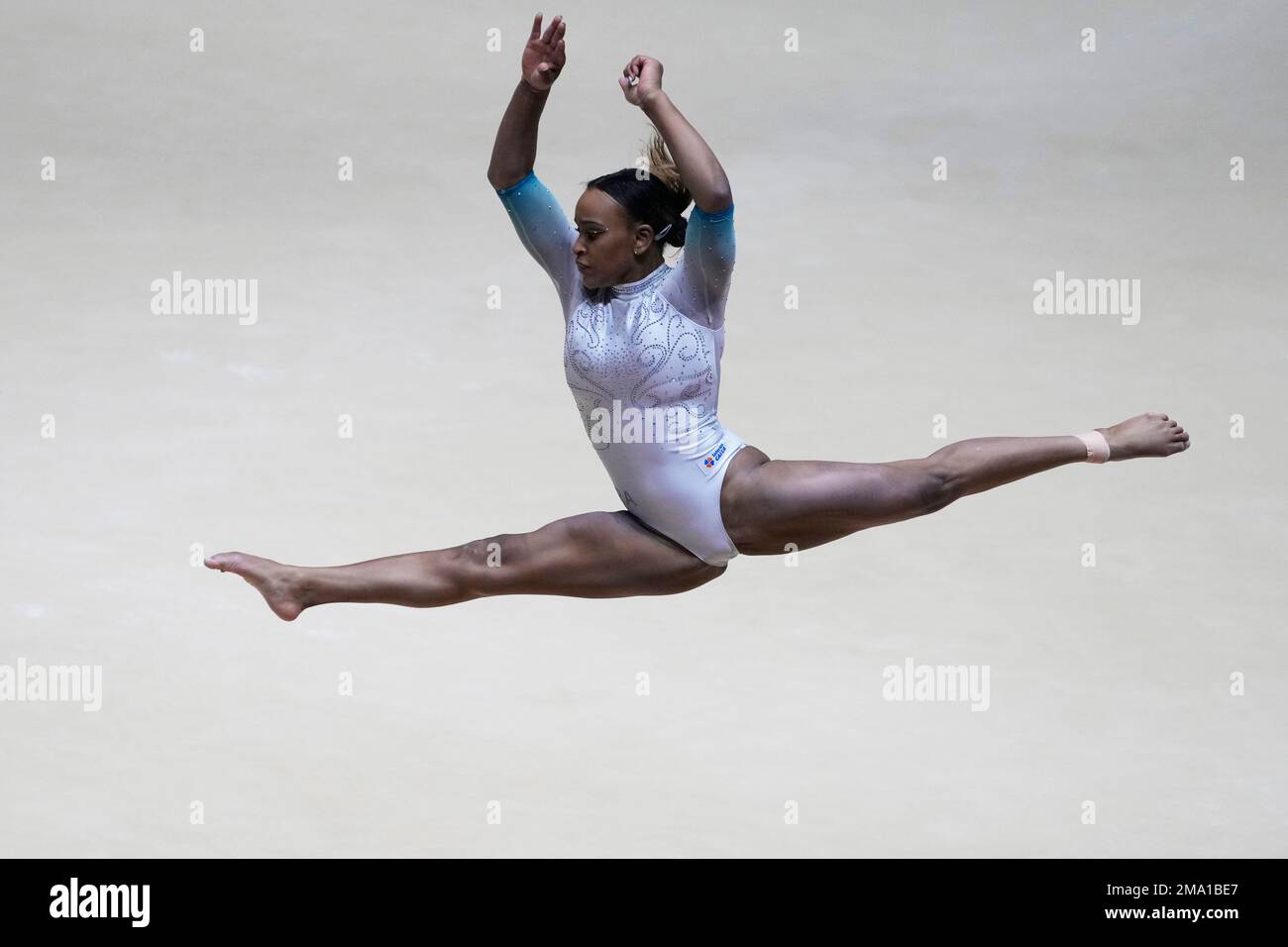 Rebeca Andrade of Brazil competes on the floor exercise at the Women's ...