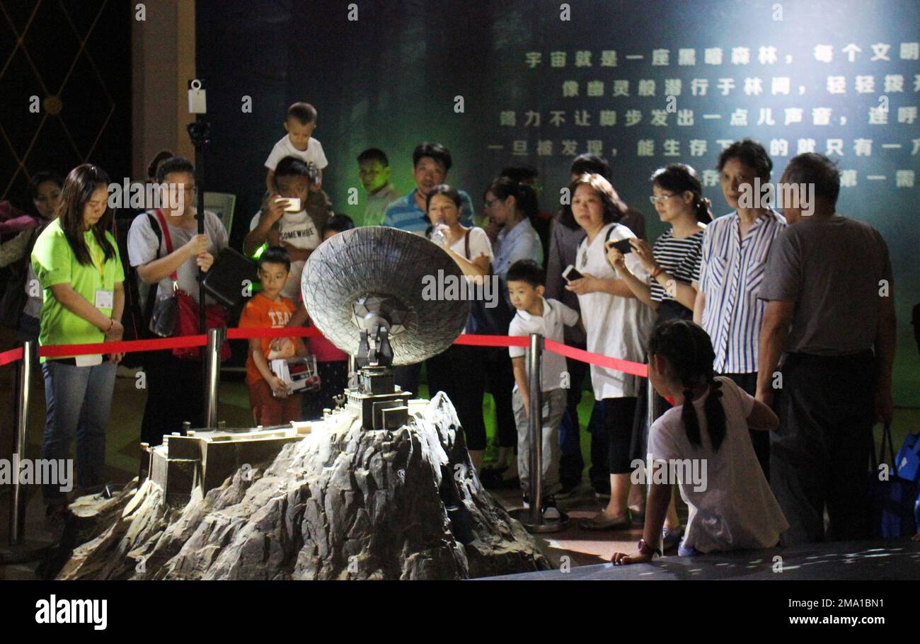 (FILE) Hugo Award winner Liu Cixin and Yao Haijun, editor-in-chief of ...