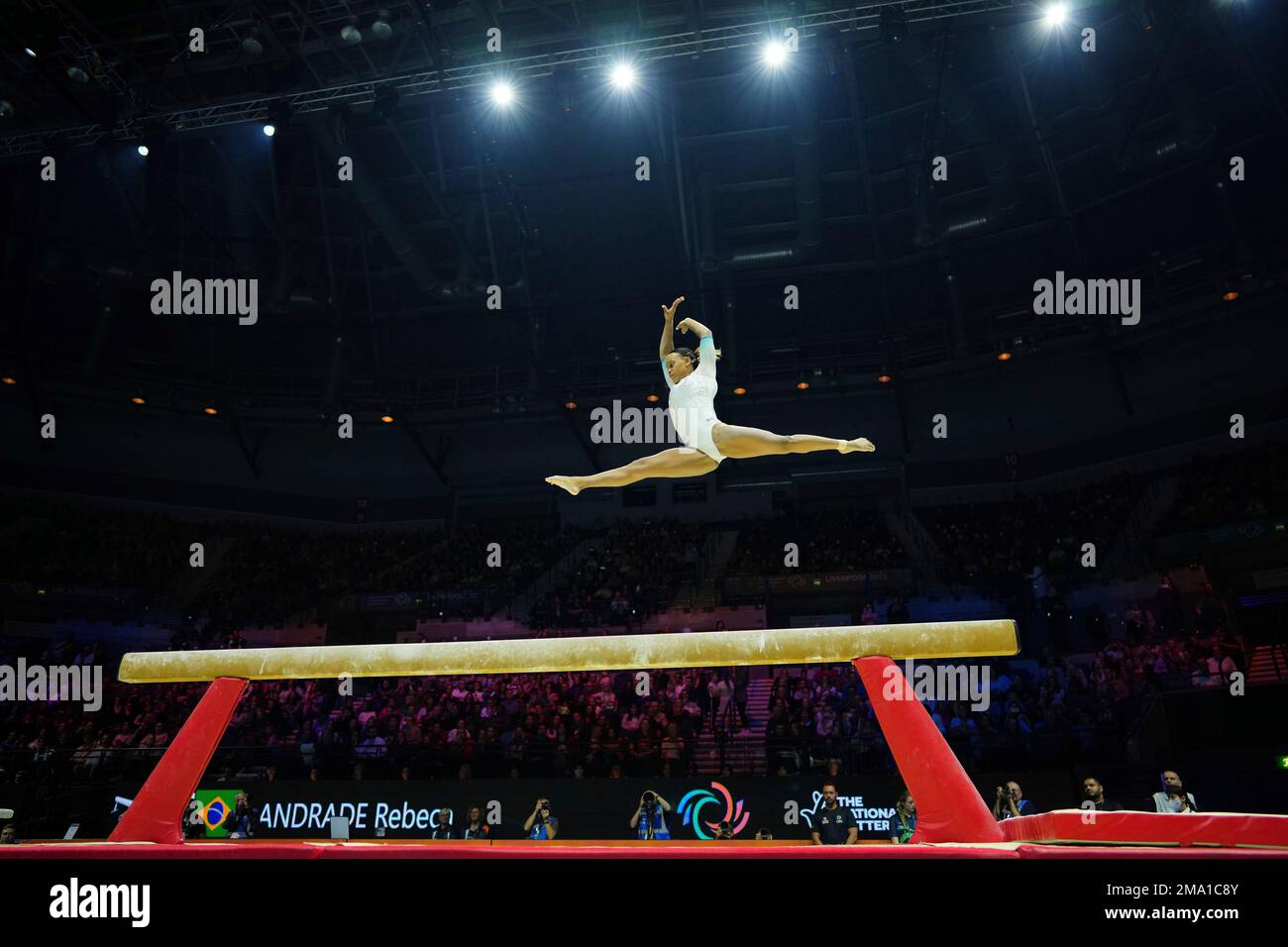 Rebeca Andrade of Brazil competes on the balance beam during the Women ...