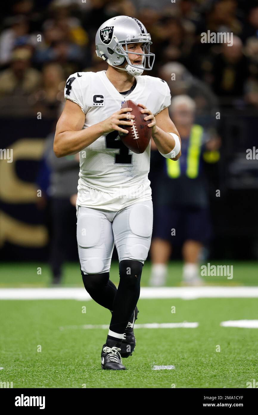Las Vegas Raiders quarterback Derek Carr (4) during an NFL football ...