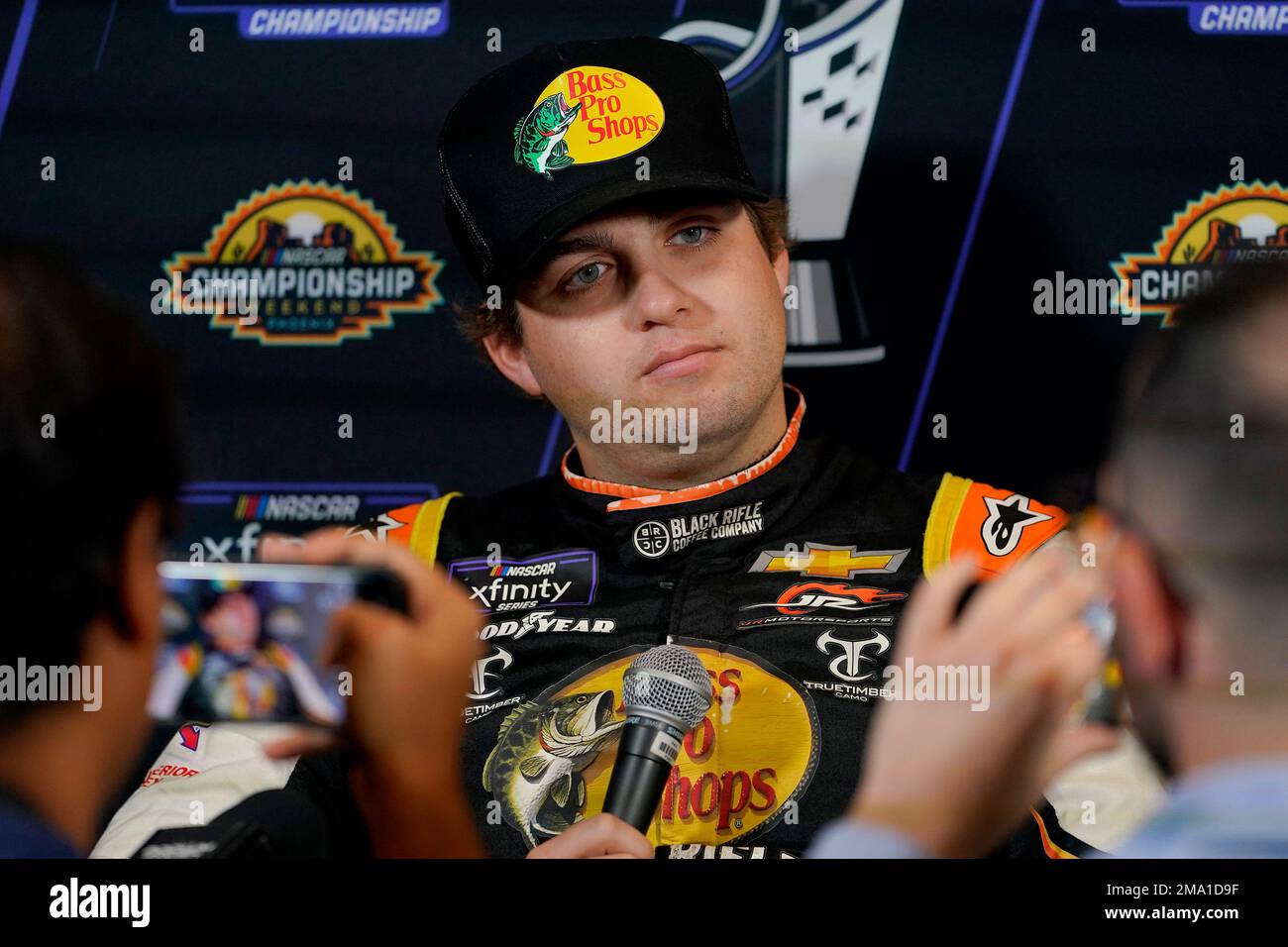 NASCAR Xfinity Series auto racing driver Noah Gragson speaks during the ...