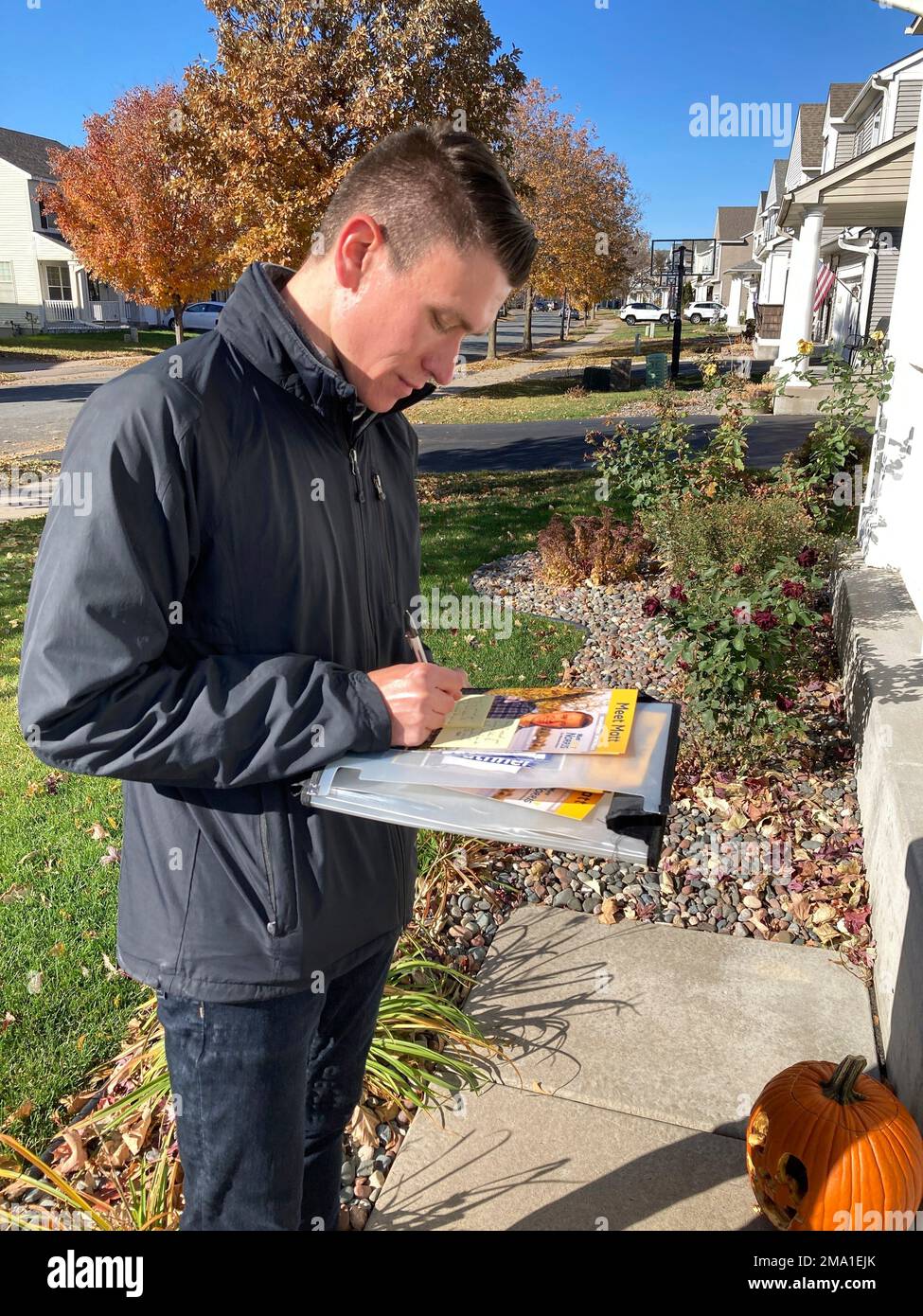 Matt Norris, a Democratic candidate for the Minnesota House, knocks on ...