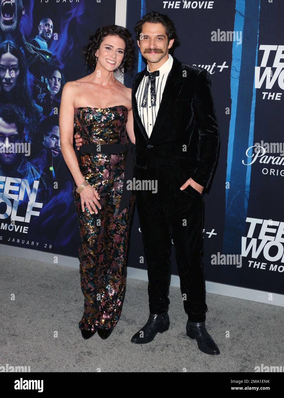 Tyler Posey, Melissa Ponzio arrives at The Los Angeles red carpet premiere for TEEN WOLF: THE ...