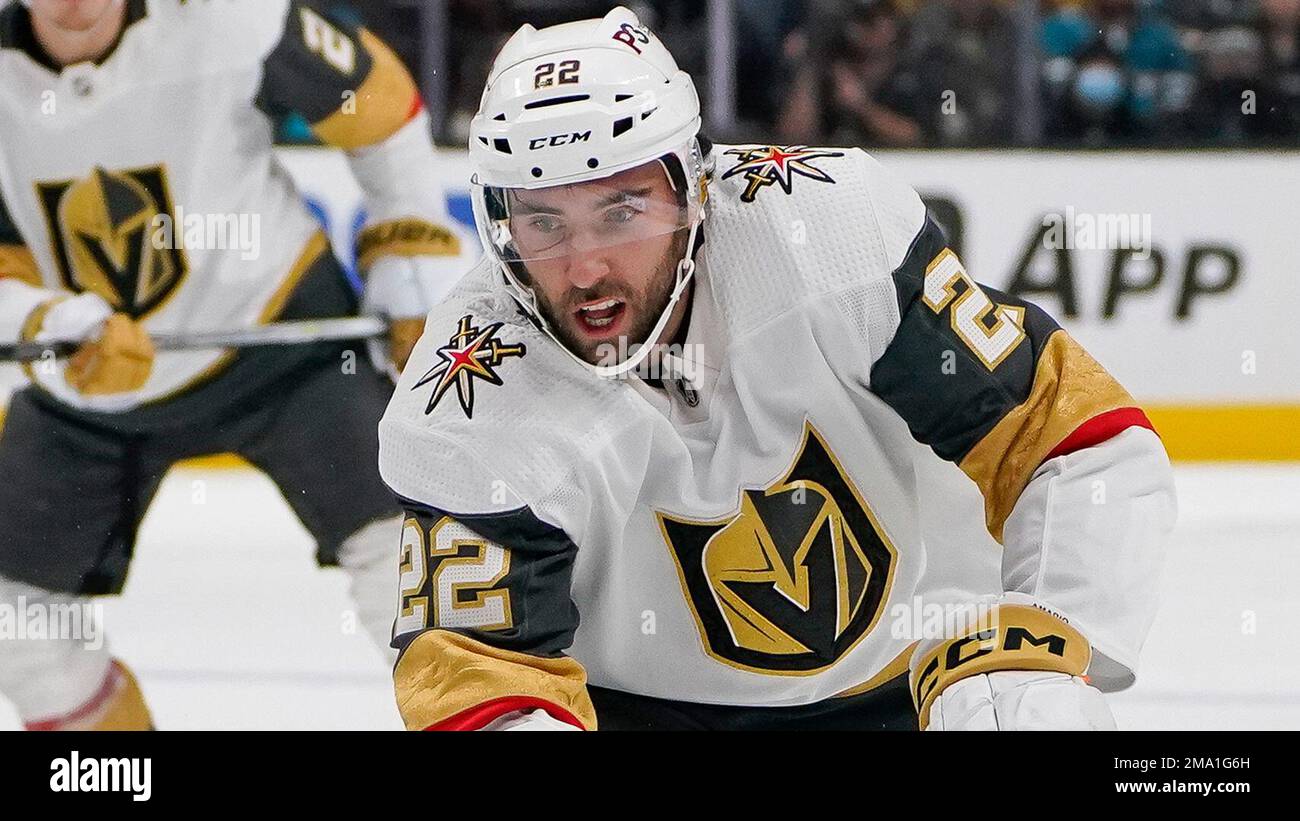 Vegas Golden Knights center Michael Amadio against the San Jose Sharks ...