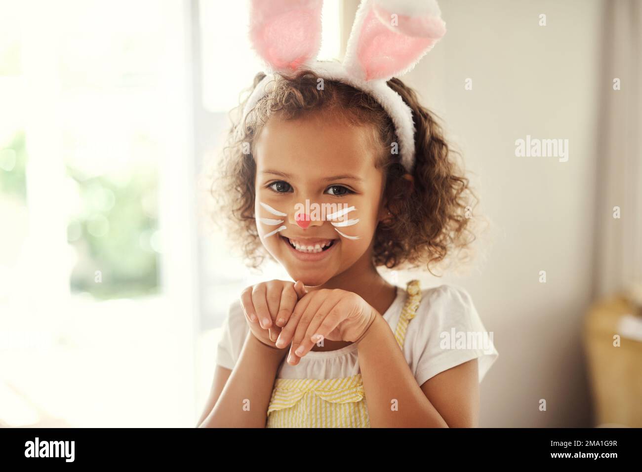I want to be a cute little bunny rabbit. a cute little girl acting like ...