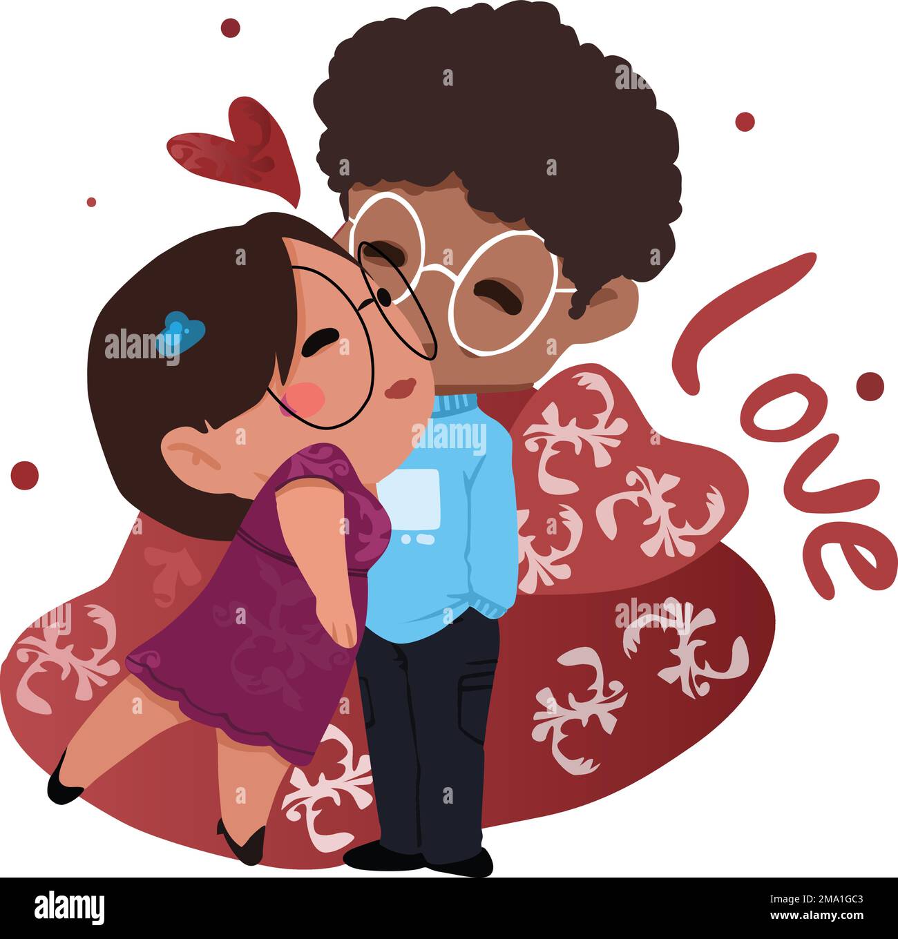 Valentines day cartoon first love hi-res stock photography and images ...