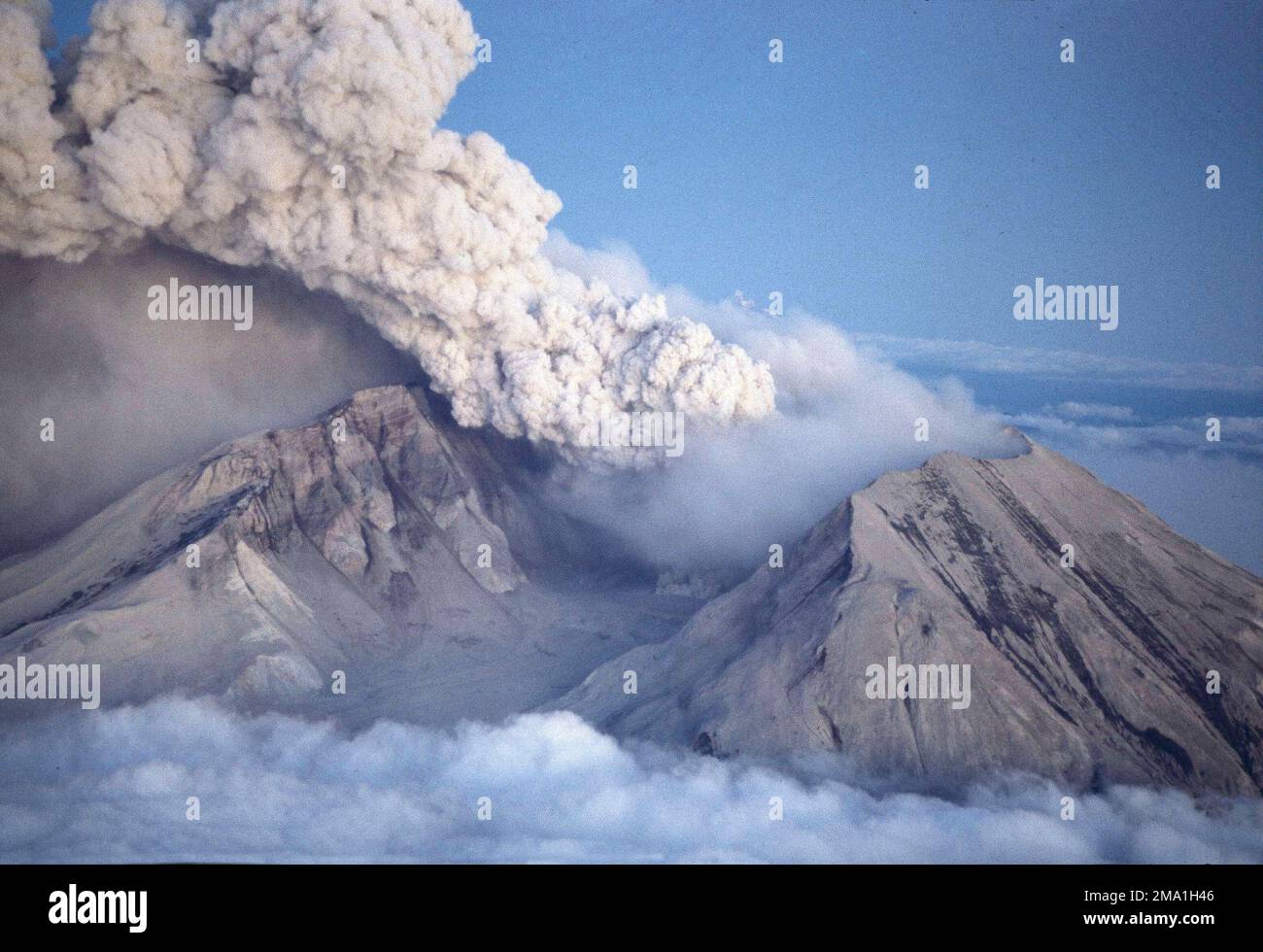 FILE - Volcanic ash and steam rises from Mount St. Helens, Wash., as it ...