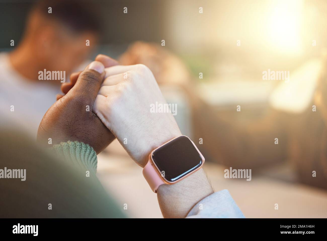 Holding hands, worship and praying time with religion or spiritual ...