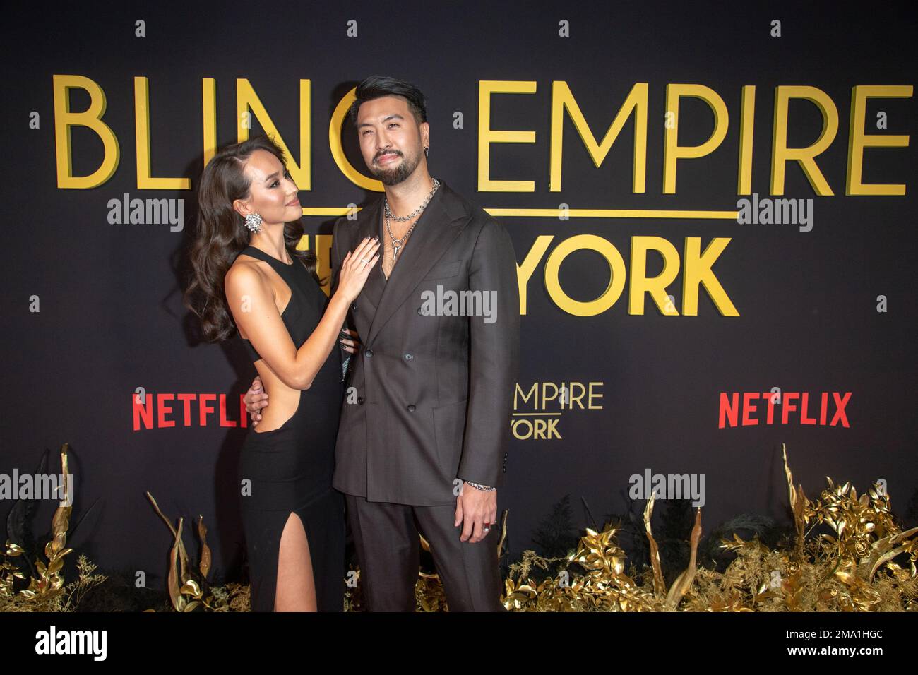 NEW YORK, NEW YORK - JANUARY 18: Vika Abbyaeva and Richard Chang attend ...