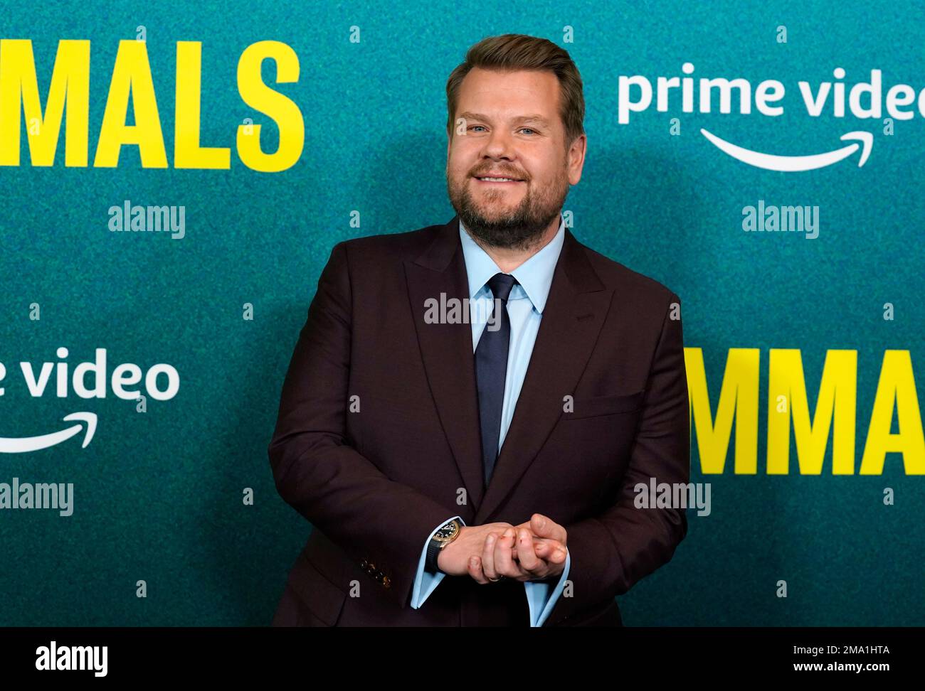 James Corden poses at the premiere of the Amazon Prime Video series ...