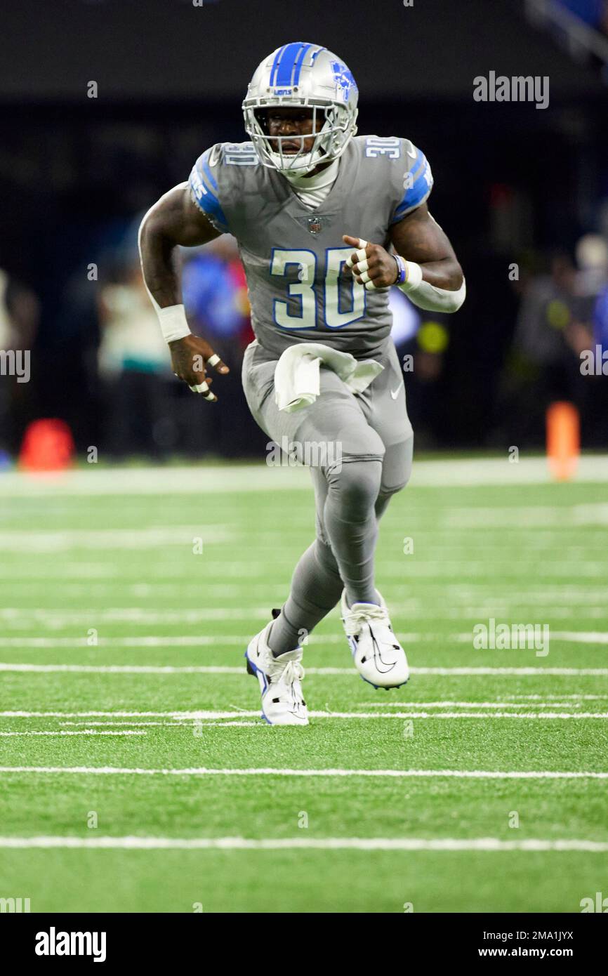 Detroit Lions running back Jamaal Williams (30) runs a route against ...