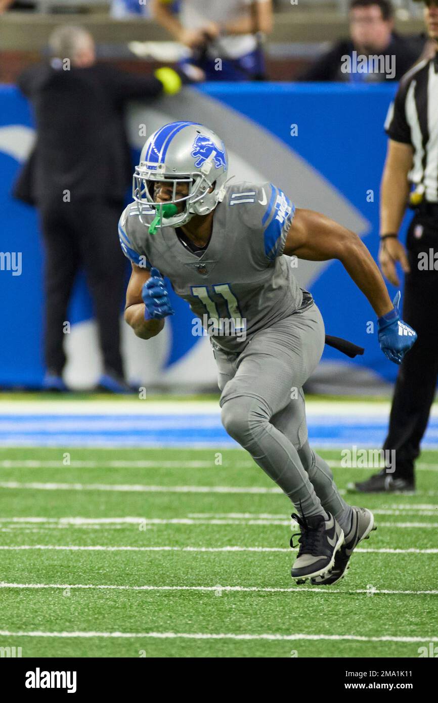 Detroit Lions wide receiver Kalif Raymond (11) runs a route against the ...