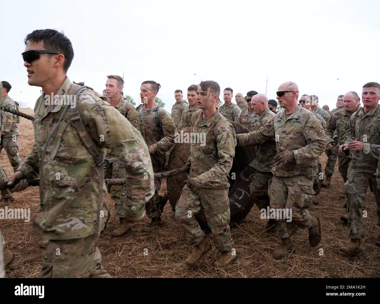 Soldiers assigned to the 4th Infantry Division work in several large ...