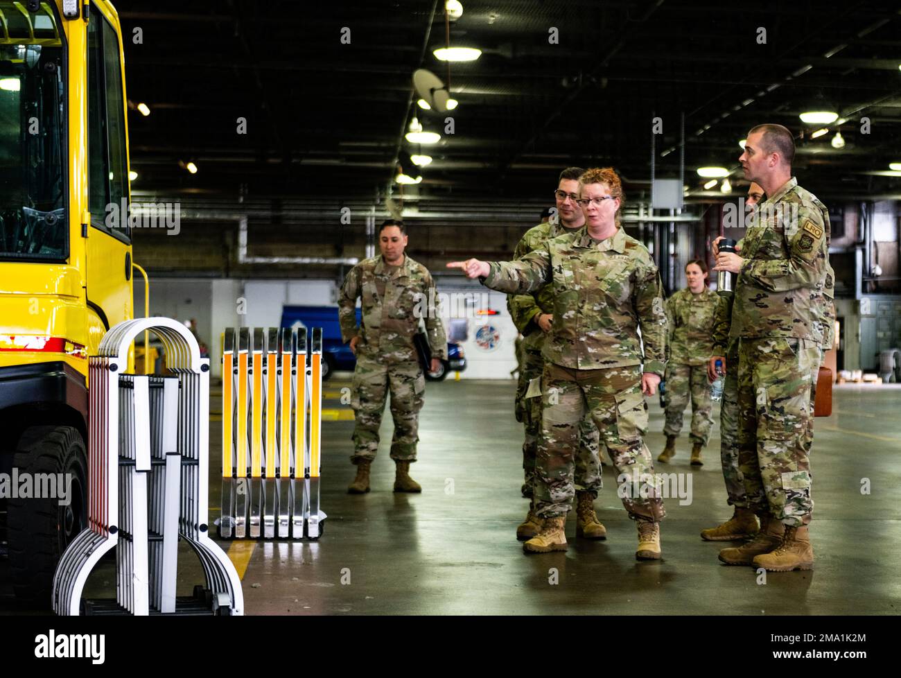 U.S. Air Force Col. Adrienne Williams, 521st Air Mobility Operations Wing commander (middle ...