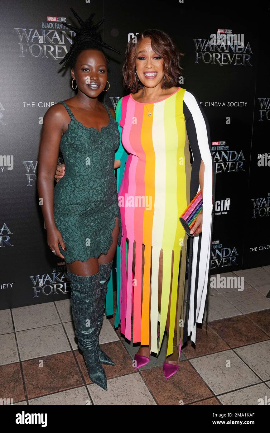 Lupita Nyong'o, left, and Gayle King attend a "Black Panther: Wakanda ...